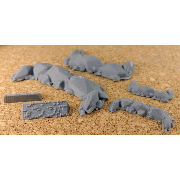 ジオラマ作成、デスクトップコレクションに最適なスケール1/144サイズ用　ジオラマ用パーツ材質：ＡＢＳ・３Ｄプリント　サイズ：Ｌ：約５ｘ２０ｘ１０Ｍ：約３０ｘ１０ｘ６　Ｓ：約２５ｘ５ｘ５ｍｍ未塗装で、自分流に仕上げられて、削れるプラスチック...
