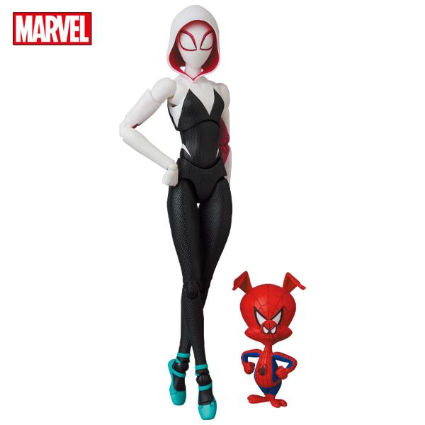 最高のフォルムと抜群の可動領域を両立！史上最強のアクションフィギュア！原型製作 PERFECT-STUDIO●全高約140mm(GWEN)/50mm(SPIDER-HAM)●MAFEXに『SPIDER-MAN: 　INTO THE SPID...