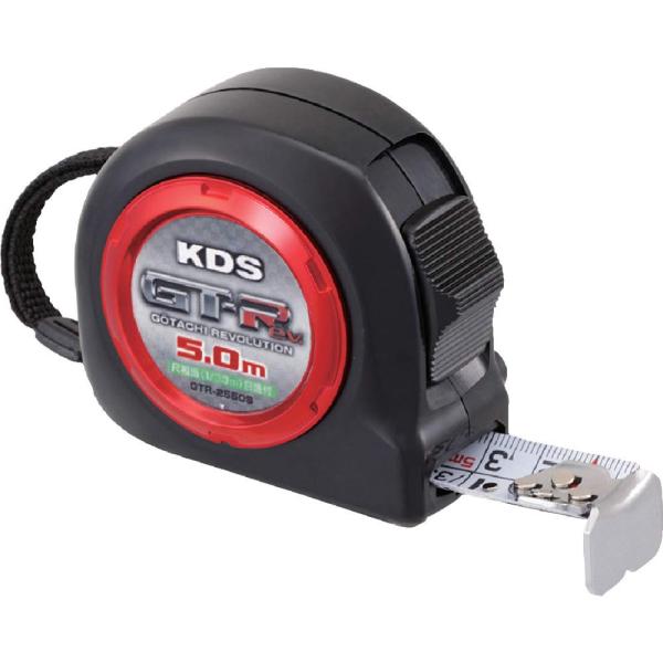 【商品概要】テープ長さ:16.5尺相当5mテープ巾:25mm重量:320gテープ材質:スチールバネ材質:スチール【商品説明】【商品詳細】ブランド：KDS商品種別：測量用品商品名：ムラテックKDS 剛立25巾5ｍ厚爪(まさめ) GTR-255...