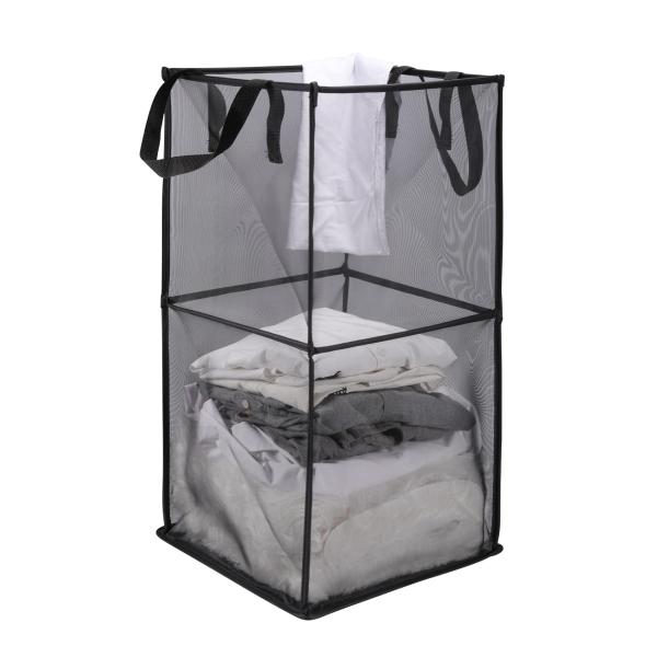 【商品概要】軽量設計・衝突防止：軽くて持ち運びやすい折りたたみ式ランドリーバスケット。やわらかな素材でできているため、階段の上り下り中に足に当たってもケガの心配がありません。使わないときはクルッと畳んで、省スペースに収納できます高密度メッシ...