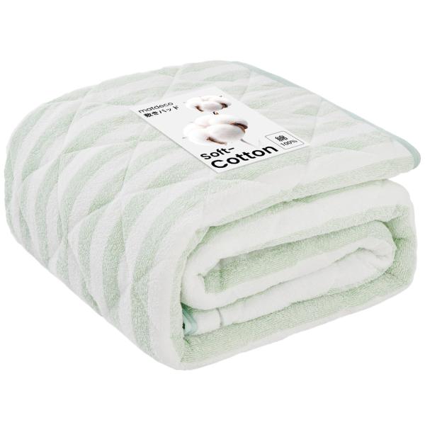 【商品概要】【表地綿100%! シーツ不要も可】表側パイル部分：綿100% 表側グランド部分：ポリエステル100% 中綿：ポリエステル100%（抗菌防臭・「TEIJIN」の中綿使用）。肌触りが最高の上に、寝返りをしても、隅々まで柔らか触感を...