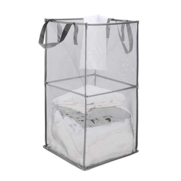 【商品概要】軽量設計・衝突防止：軽くて持ち運びやすい折りたたみ式ランドリーバスケット。やわらかな素材でできているため、階段の上り下り中に足に当たってもケガの心配がありません。使わないときはクルッと畳んで、省スペースに収納できます高密度メッシ...