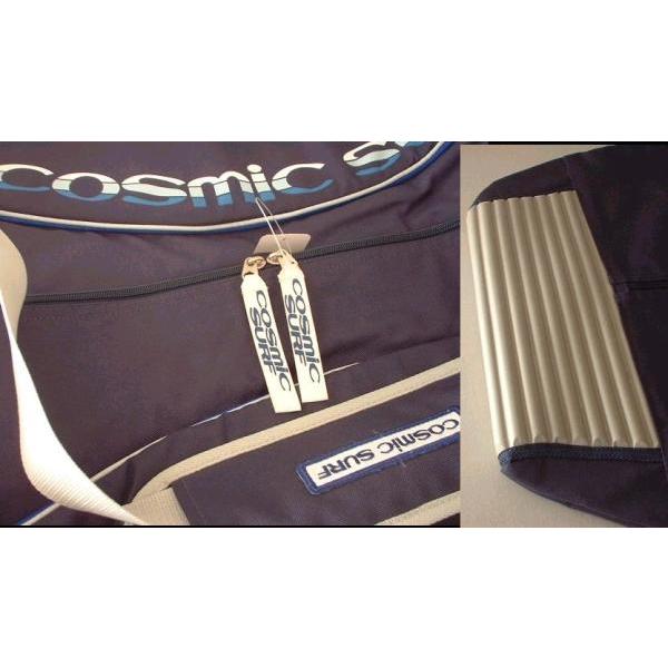 ■新品■コスミックサーフCOSMICSURFのボードケース ■しっかりしたつくりで納得の逸品■サイズ全長約158 収納ボード最大150■カラー ブルー系■インナーはＰＥシート貼りの２重構造■ロングダブルファスナーで出し入れが簡単■大容量でウ...