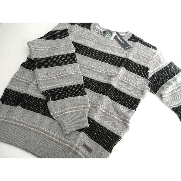 ■新品 タグ付■定価13200円■日本製■ゴールデンベア■長袖 ニット セーター■多彩な織柄を施して表情豊かに凝ったつくり■カラー 黒ブラックX灰グレー系X茶ブラウン系X白アイボリー系■表記サイズM 身長165-175 胸囲88-96 ■毛...