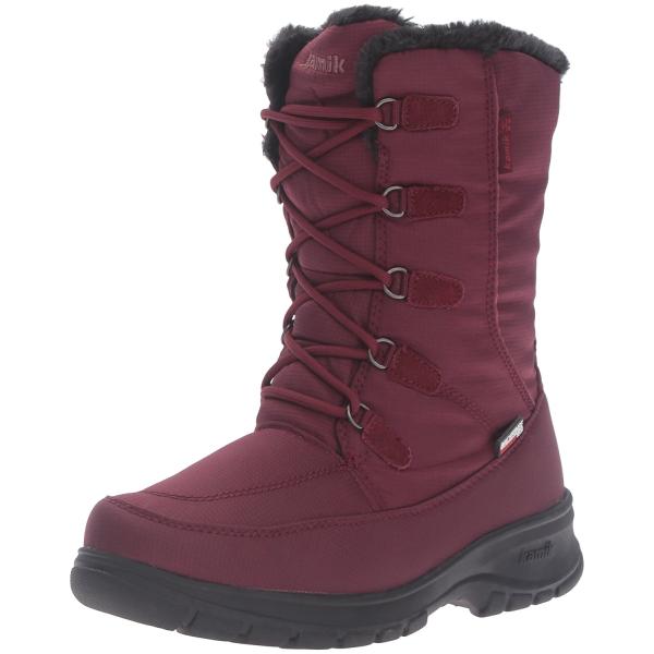 ■新品 元箱入■kamik カミック ■表記サイズ 23cm US6■レディースウィンターブーツ ブルックリン■カラー バーガンディ■100年の歴史を持つカナダの名門GENFOOT社が開発した、女性用レースアップ ウインターブーツ裸足で履い...