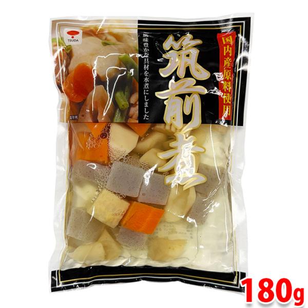 風味豊かな具材を水煮にした商品。国内産原材料使用を使用しています。筑前煮の具材のお手軽水煮パックです。カットした野菜（こんにゃく、人参、ごぼう、たけのこ、れんこん）で手軽に筑前煮をお作りいただけます。