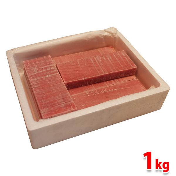 冷凍キハダマグロの定形柵です。温塩水または氷水で解凍・熟成後に適度に切り分けてお刺身などでお召し上がりください。