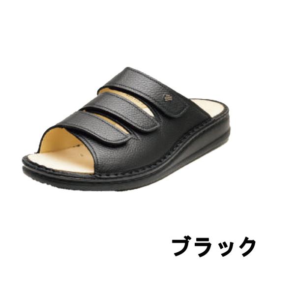 フォンコンフォートのロングセラーサンダル。FinnComfort モデル Hellas ? 普段着用の快適なミュール高品質なレザーアッパー 上品な見た目と高い耐久性を保証します。3本の調整可能なベルクロストラップ 。 個別調整としっかりとフ...