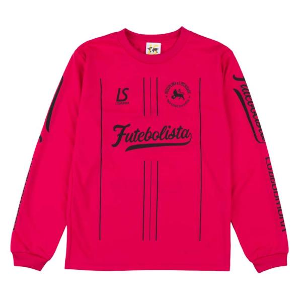 『DISCIPLINEeLIBERDADE』 -規律と自由-『Belo futebol que conflito』 -美しいフットボール-フットボールに必要な言葉を背負ったロングスリーププラシャツ。ポリエステル100％