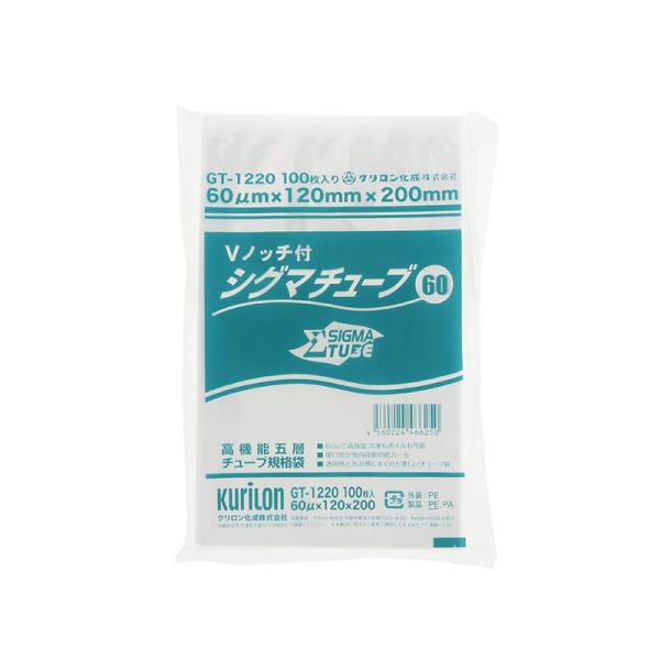 厚：60μm／内寸法：幅120×高190mm（外寸法：120×200mm）透明性と光沢感に優れた美しいチューブ袋です。一般的な3層品の70ミクロンと同程度の強度があります。−40℃冷凍から100℃30分ボイルまで対応しています。脱酸素剤使用...