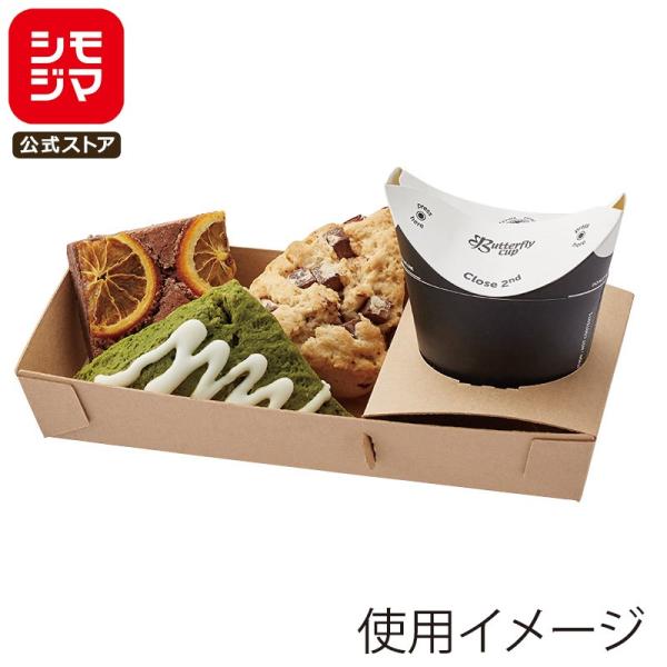 JANコード:4901755033618 シモジマコード:004248324材質:未晒クラフト紙サイズ:内寸:240×105/底面225×95/高40mm/カップ部分の口径:φ70mmナチュラルなクラフトテイストのノンフッ素の食品箱です。3...
