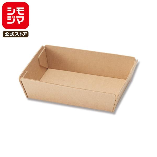 JANコード:4901755033670 シモジマコード:004248330材質:未晒クラフト紙サイズ:内寸:天面80×60/底面70×50/高20mmナチュラルなクラフトテイストのノンフッ素の食品トレーです。試食用の小さいトレーです。成型...