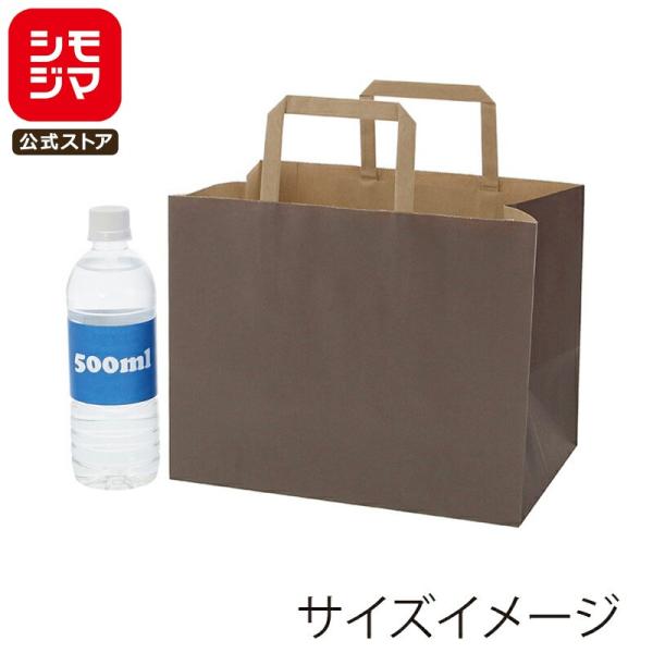 ●メーカー名：株式会社シモジマ●JANコード：4901755351620●備考：サイズ:280×180×220mm　色・柄:未晒ブラウン　無地　材質:片艶120g/m2　(手紐)平紐(晒)13mm　入り数:50枚○ドリンクの持ち帰りに便利な...