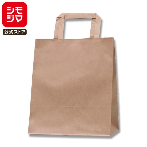 JANコード：4901755359626 シモジマコード：003277434材質：未晒クラフト紙100gサイズ：幅220×マチ150×高260mmハンドルは一般的な平紐の幅10mm幅よりも太めの13mm幅を採用しているので、手にやさしく持ち...
