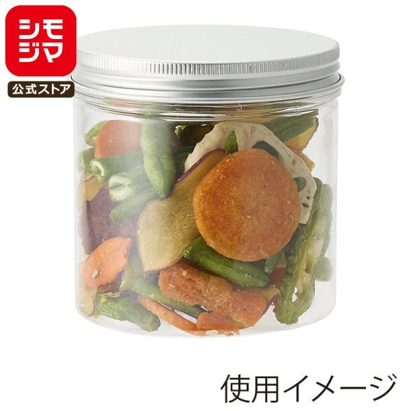 JANコード:4901755519594 シモジマコード:004526122材質:PETサイズ:口径85×高85mmアルミ蓋付の透明PETキャニスターです。食品を直接入れることが出来、口径と高さが同じサイズなので、スノーボールクッキーやマシ...