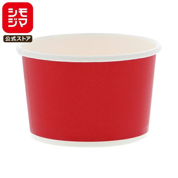 JANコード：4901755676099 シモジマコード：004502006サイズ：口径86×底径70×高55mm材質：晒クラフト紙+両面PEコーティング内側・外側共にPEコーティングを施した、アイスやミニデザートにぴったりな小さめの赤い紙...