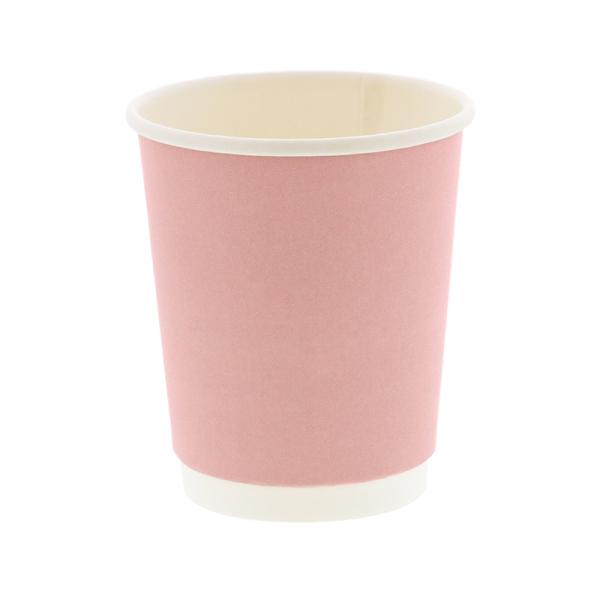 サイズ：口径：80mm／高さ：95mm／底径：55mm材質：パルプパルプ紙の二層構造で、断熱性、保冷性を高めた、シンプルなカップです。ピンクタイプ。ダンボールスリーブ要らず、断熱効果は抜群です。●容量:約240ml●入数:25個※飲む際に中...