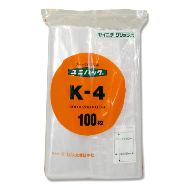 ●食品衛生法規格基準適合商品●メーカー名：株式会社生産日本社●JANコード：4909767112116●備考：0.04×280×400mm　100枚○おなじみのチャック付きポリエチレン袋。※ 商品画像は実物と多少色味が異なる事がございます。...