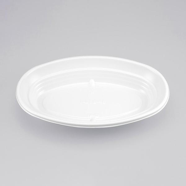 外寸：232×142×高35mm／底寸：176×85mmカレーなどにおすすめの楕円型のテイクアウト容器です。●電子レンジ使用可●オーブン使用不可●耐油性：あり●耐熱温度：105℃●ごはんの容量：約420g●入数：50枚※ 商品画像は実物と多...