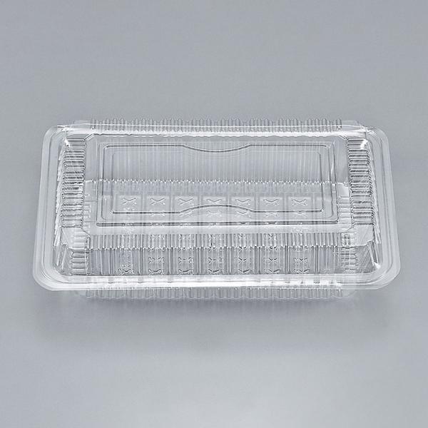 JANコード：4935168216535 シモジマコード：004420074材質：OPSサイズ：外寸:190×124×29mm フード高さ:17mmポリスチレン製の折蓋式容器です。●電子レンジ使用不可●耐熱温度:85℃●容量:約430cc●...