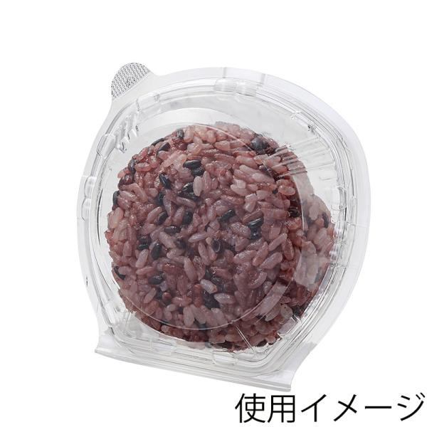 JANコード：4935168308032 シモジマコード：004420378サイズ：外寸:100×99×高35(蓋高10)mm材質：OPS丸いおにぎり1個用、嵌合タイプのフードパックです。輪ゴムを使わないため、作業性抜群です。●電子レンジ使...