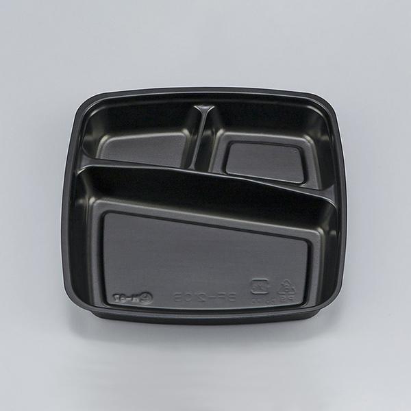 外寸：150×150×高23mmごはんとおかずを分けてセットできる二段弁当容器「BF-210 本体」の中仕切です。3仕切りタイプ。●電子レンジ使用可●オーブン使用不可●耐油性：あり●耐熱温度：105℃●入数：50枚※ 商品画像は実物と多少色...