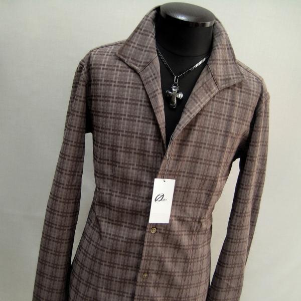 ■トルネードマート Zero by TORNADOMART オルタネイトシャドーチェックシャツ■新品タグ付 日本製 定価15,180円■631-9173402 050 ブラウン■サイズM肩幅43.5 身幅(脇下を結んで)47 袖丈61 着丈...