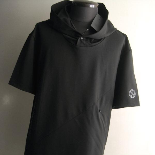 ■トルネードマート ハーフスリーブプルフーディ半袖■新品サンプルタグ付 定価9,900円 中国製■20016796 COL07 ブラック■サイズL肩幅50 身幅(脇下を結んで)57 袖丈22 着丈70（cm/約）■ポリエステル95%ポリウレ...