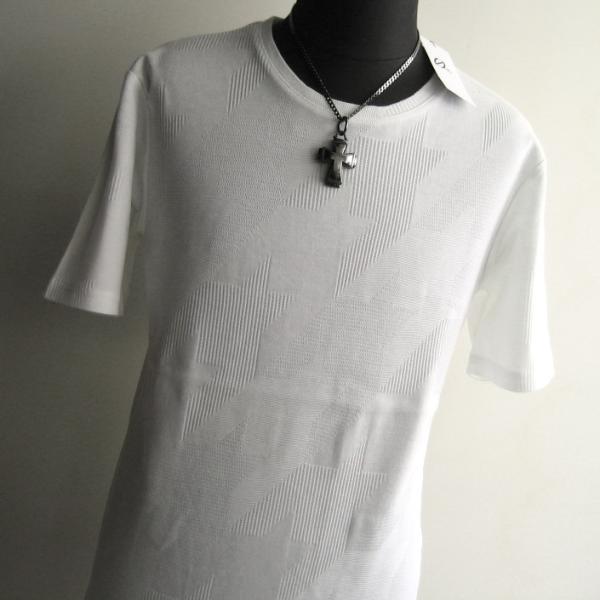 ■トルネードマート ゼロ(Zero by TORNADOMART) ヒュージ千鳥リンクス半袖カットソー■新品サンプルタグ付 日本製 定価15,180円■2001592 COL01 ホワイト■サイズL肩幅43 身幅(脇下を結んで)47.5 袖...