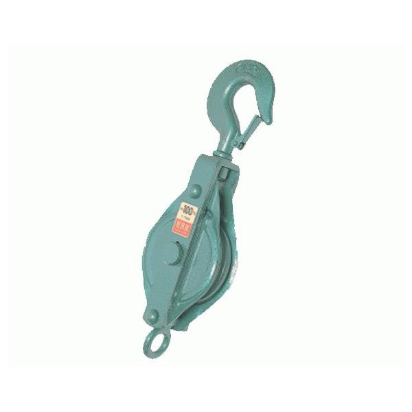 【代理店直送品、個人宅への配送不可】・強力、堅牢な滑車です。・フックは特殊鋼鍛造で、はずれ止めがついているので安全です。・シーブはメタル入りで、50mm、75mm、100mm、125mmにはオイルレスメタル（焼結含油軸受け）を装着しておりま...