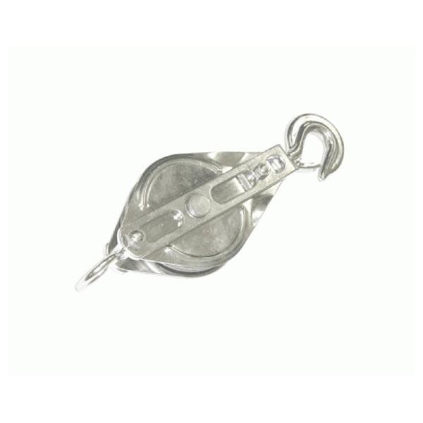 【代理店直送品、個人宅への配送不可】■仕様■頭部：フック型車径：100mm使用荷重：1000kg全長（A）：320mm横巾（B）：110mm厚さ（C）：43mm溝巾：17mm自重：2.2kg