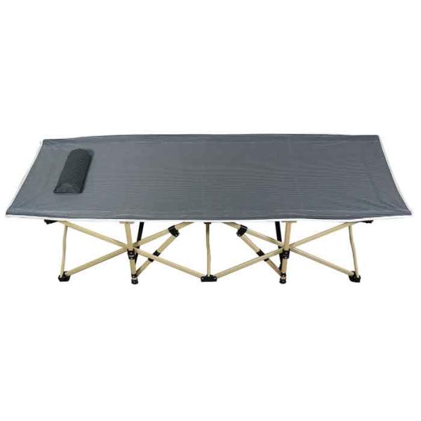 【メーカー直送品■１〜３営業日出荷予定】災害時やアウトドアに最適！190cmのゆったりサイズ！耐荷重250kgの頑丈な折り畳みベッド 便利な収納袋・枕付# 商品サイズ展開時1900x800x400mm、収納時300x170x1050mm# ...