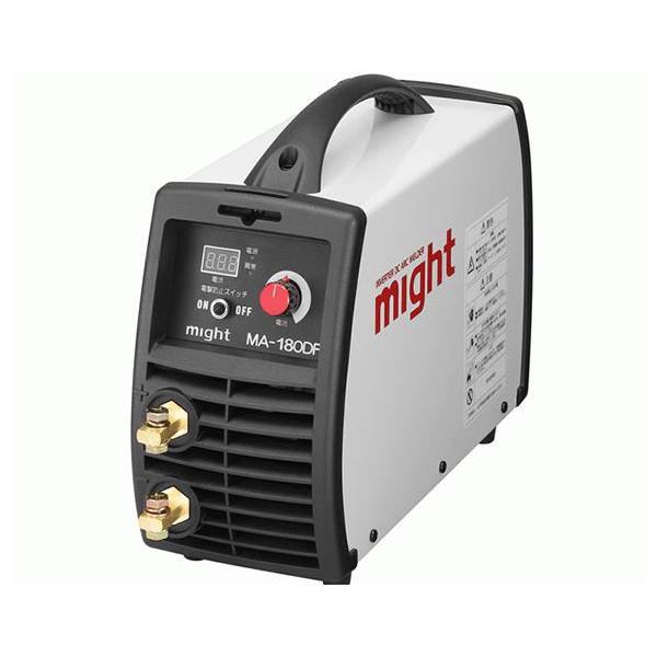 入力電圧　単相200V。従来機同等クラスに比べ質量1/2以下の超軽量・超小型　直流アーク溶接機MA-180DF特徴    軽量、小型で持ち運びラクラク    デジタル表示で出力電流設定が正確    直流出力、デジタル制御で安定した出力で溶接...