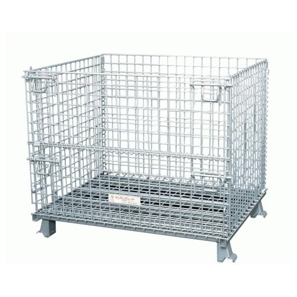■特長メッシュ構造で軽量ながら、強度に優れています。組み立て、折りたたみが簡単で、折りたたんでおけば、保管スペースを取りません。フォークリフト作業が容易で、作業効率が上がります。■用途金属加工品（バラ物）の保管・輸送用容器として。農産物の加...