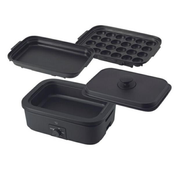 【お取り寄せ品■２〜４営業日出荷予定】●キッチンや卓上に出しっぱなしで使えるコンパクトデザイン●素材本来のうまみを引き出す無水調理 ※1 対応●お鍋や煮込み料理が楽しめる 深さ5.5cmの深なべに加え平面プレート、たこ焼きプレートの3枚でシ...