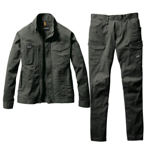 681 682 BURTLE バートル ストレッチツイル コットン 上下 セット 新作 ジャケット カーゴパンツ スリムフィット 綿 作業服 作業着 ワークウェア :681-682 ...