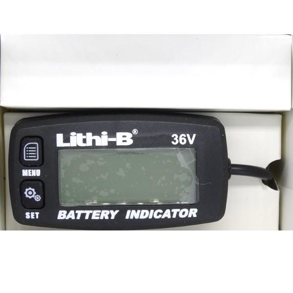 リチビー(Lithi-B)バッテリー、残量計です。バッテリーとインジケーターの間に脱着のできるコネクターを装着したモデルです。リチビー(Lithi-B)バッテリーと同じ電圧のバッテリーインジケーターをご使用下さい。ご使用時はバッテリーメータ...