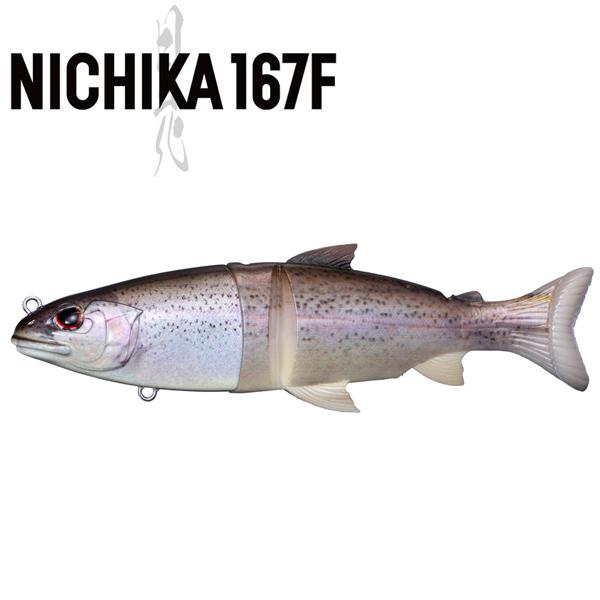 ニチカ167Fはハードマテリアルのヘッド部で浮き加減を簡単に調整することができ、極めて自然にソフトマテリアルのテール部のみが駆動。<br>デッドスローからファストまで幅広いリトリーブスピードに対応した、ナチュラルハイブリッドスイ...