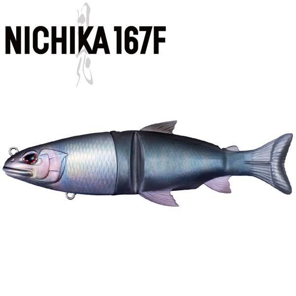 ニチカ167Fはハードマテリアルのヘッド部で浮き加減を簡単に調整することができ、極めて自然にソフトマテリアルのテール部のみが駆動。<br>デッドスローからファストまで幅広いリトリーブスピードに対応した、ナチュラルハイブリッドスイ...