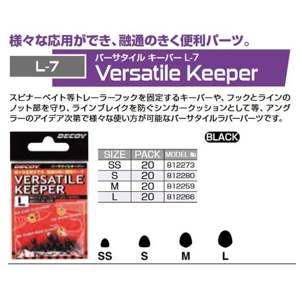 様々な応用ができ、融通のきく便利パーツ。「バーサタイルキーパー」は、そのネーミング通り、色々な形で「融通のきく」ラバーパーツです。例えば、スピナーベイト等のフッキングをサポートするトレーラーフックをロックするキーパーとして、フックとラインの...