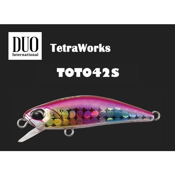 DUO Tetra Works TOTO 42S様々なフィッシュイーターを魅了するスタンダードSミノートト42はテトラワークスシリーズの中で最も扱い易いスタンダードなシンキングミノー。タイトなローリングアクションと優れたレンジキープ力で、港...