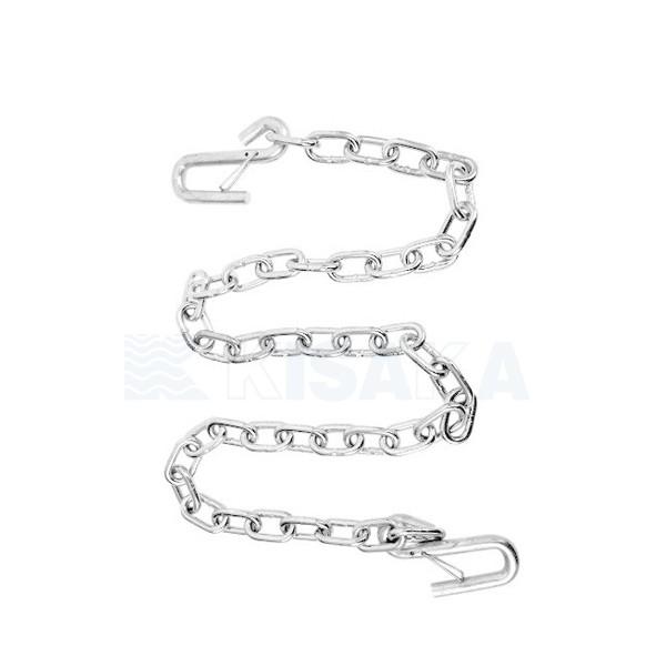 6.8mm径のスチール製セーフティーチェーンです。両端にS字フックが付いているタイプです。(チェーンキーパー標準装備)■全長:1470mm■耐荷重:3500ポンド(1575kg)