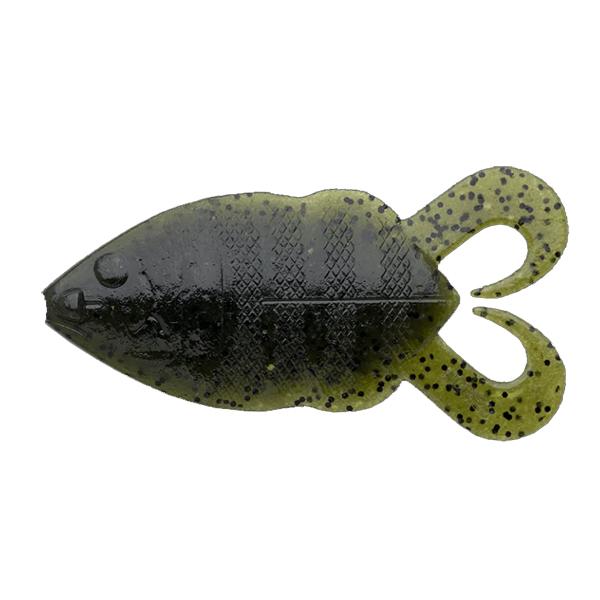 5” class / 125mmワイド＆フラット型ギル系ソフトベイトが「フリップギル」。上宙層にサスペンドしたブルーギルに付いたバスを釣る場合、着水音から始まるフォール主体のカバーゲームとなることが多く、「フリップギル」のナチュラルな着水音...