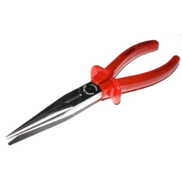 クニペックス プライヤー 2615-200S 全長200mm　絶縁モデル #クリアーレッド