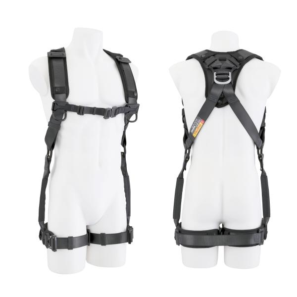 ・快適性と装着性、軽さにとことんこだわったハイスペックモデル・腰道具を付けたまま脱ぎ着ができます・ハーネスを使う時に胴ベルトを外す必要なし・低所作業と高所作業の切り替えが簡単・腰道具の上を通るベルトが細幅仕様・腰道具の隙間にベルトを逃がすこ...