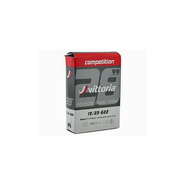 Vittoria/ビットリア Competition ブチルチューブ　ロングバルブ付き700c　　19〜23mm タイヤ用　（クリンチャー）Color ; ブラック700Ｃ　WO　レーシングタイヤ　用 バルブ　仏式　48mm Weight ...