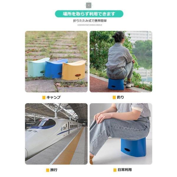 カラーブルー*2個グリーン*2個イエロー*2個サイズF展開：32.5*18*18.5CM折りたたみ：38*23*0.5CM重量：約290g素　材ポリエステル商品の説明待ち時間や疲れた時など、開くだけ組立が簡単なのでどこでも腰掛けることができ...