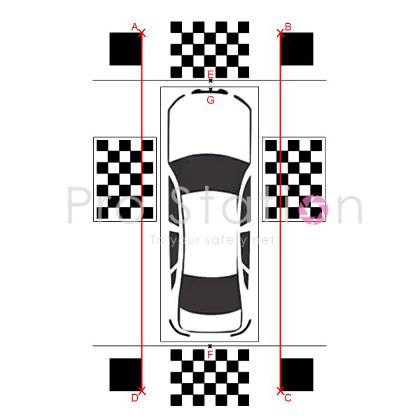 3Dアラウンドビュー調整シート前後4.4*1.2M 左右1.6M*1.2M 中型大型車対応 自動調整・設定(Automatic Calibration) 商品番号DVR360-BUS3Dとセットして使う