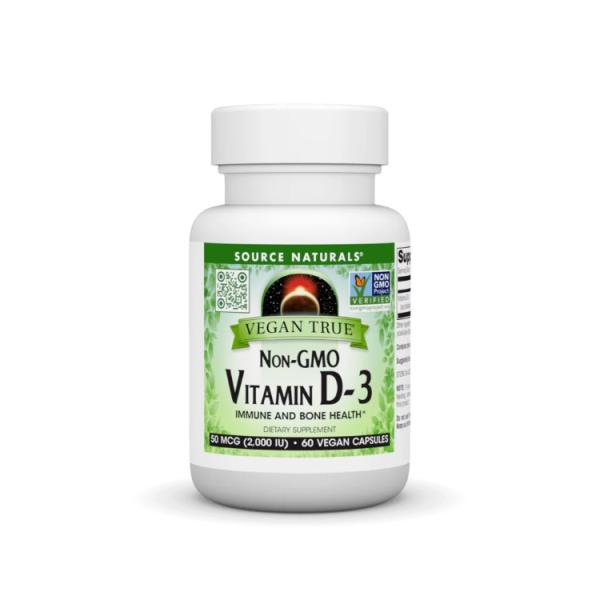 羊毛由来のビタミンDサプリメントが主流であるのに対し、Vegan True Non-GMO ビタミンD-3は、藻類由来の非遺伝子組み換え、オーガニック、ヴィーガン対応のビタミンDです。