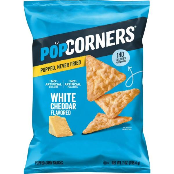 ポップコーナーズ ポップドコーンチップス ホワイトチェダー味 198g ポップ製法で仕上げた軽い食感のコーンチップスに、濃厚なホワイトチェダー風味を合わせたフレーバータイプです。サクッとした食感とチーズのコクが楽しめます。 揚げずにポップし...